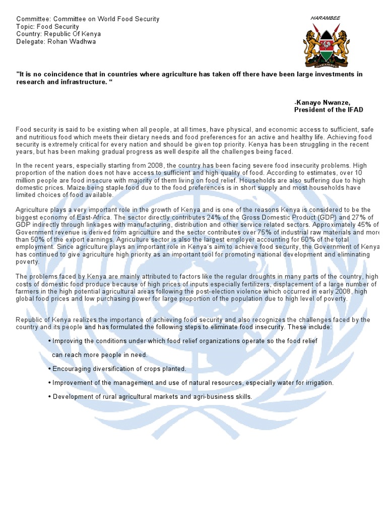 Position Paper - CFS - Kenya | PDF | Food Security | Kenya