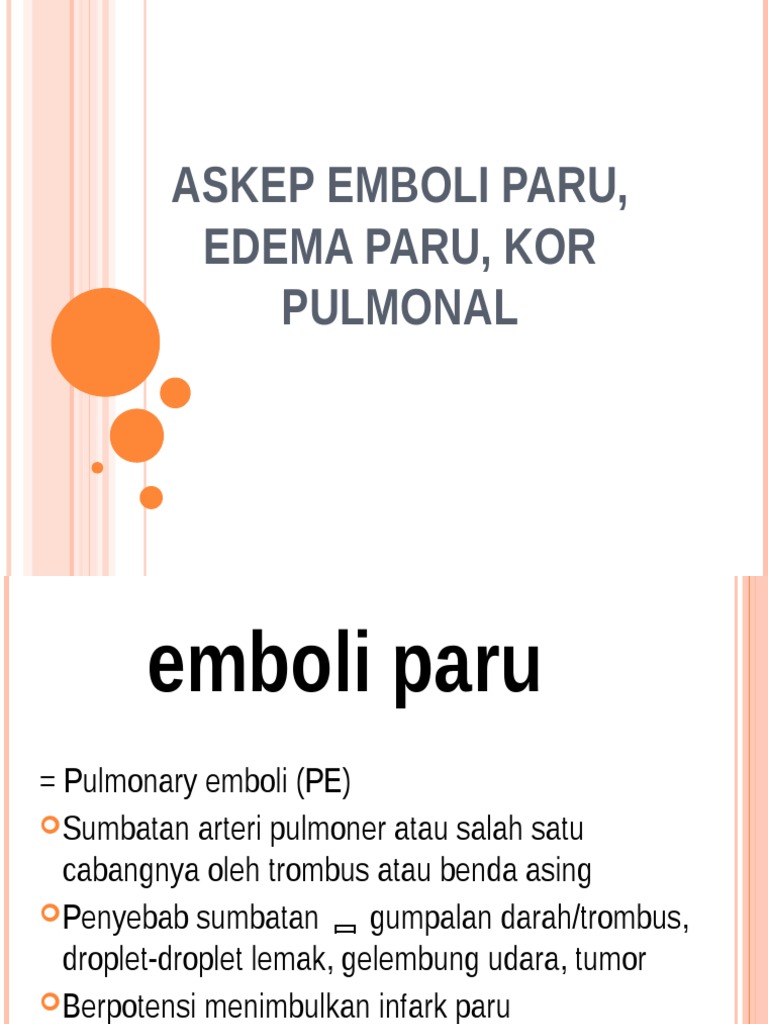 Tatalaksana dan Diagnosa Emboli Paru | PDF | Jantung | Paru-paru