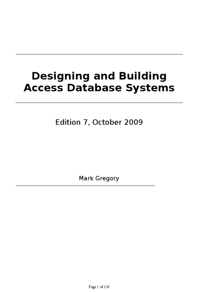 Design & Build A Microsoft Office Access Database | PDF | Microsoft ...