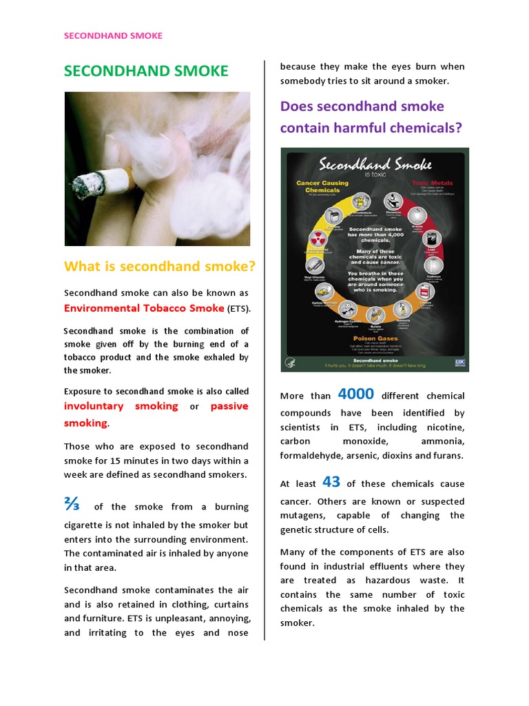 Secondhand Smoke | PDF | Smoke | Cigarette