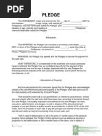 Pledge Agreement sample | Promissory Note | Deed