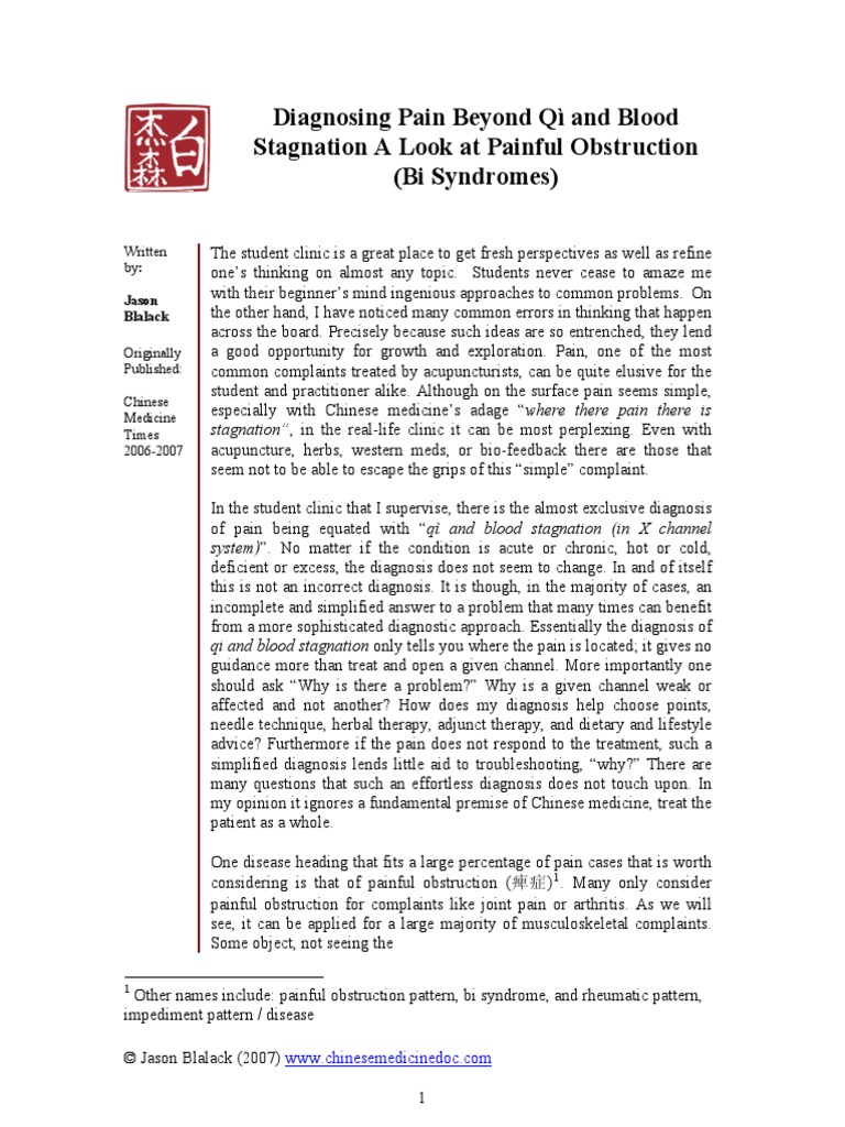 (Bi Syndromes) | Traditional Chinese Medicine | Acupuncture