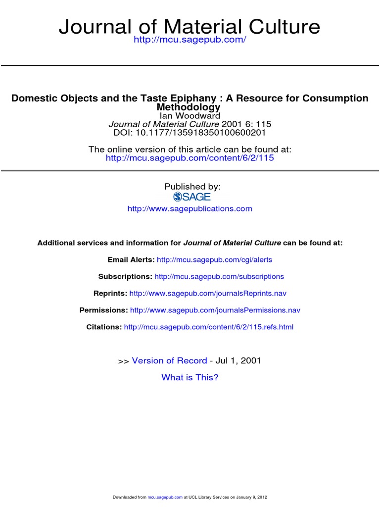 Ian Woodward - Domestic Objects | PDF | Consumerism | Sociology