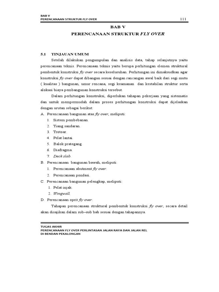 Perencanaan Fly Over Bendan Pekalongan | PDF