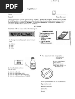 Exam Paper 1 Form 1 | PDF