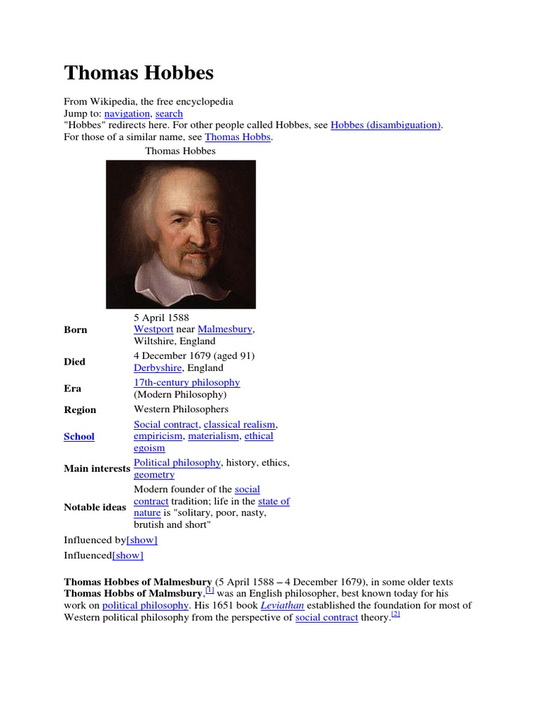 Thomas Hobbes.docx | Thomas Hobbes | Science