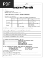 Pronomes | PDF | Pronome | Unidades semânticas