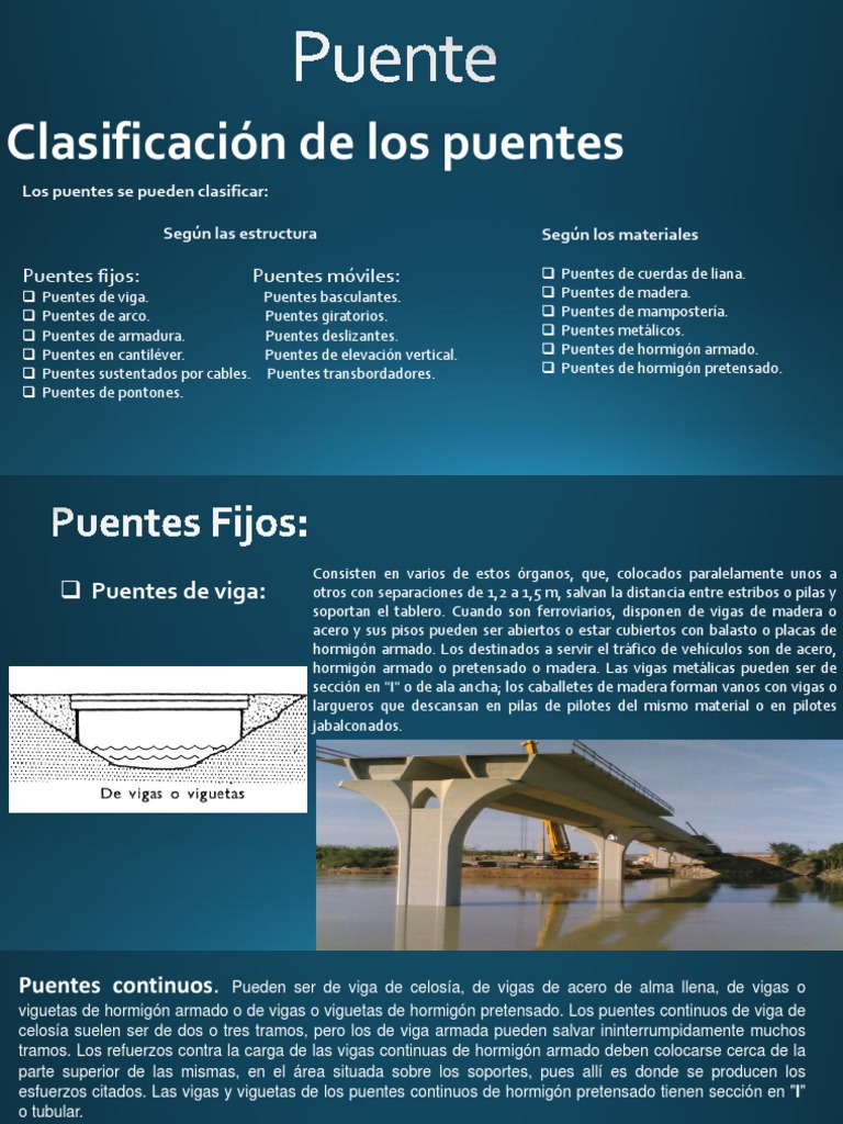 Clasificacion de Los Puentes | PDF | Puente | Hormigón pretensado