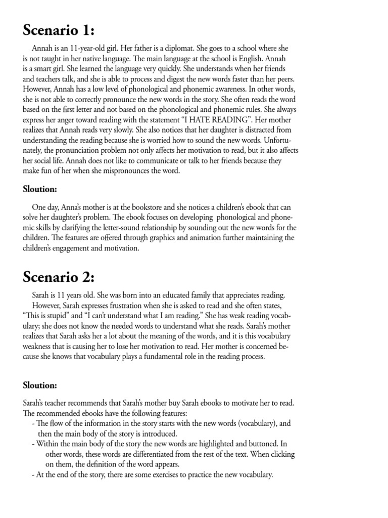 Scenarios | PDF | Memory | Vocabulary