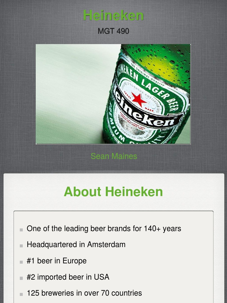 Heineken Final PPT | PDF | Beer | Budweiser