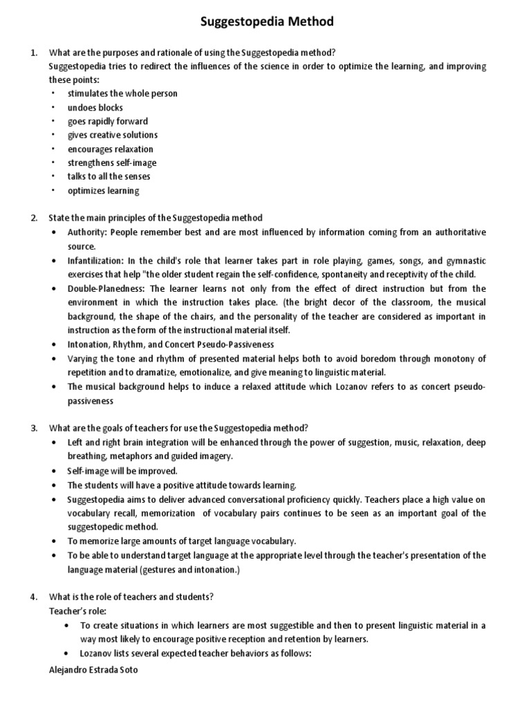 Suggestopedia Method1 | PDF | Second Language | Human Communication