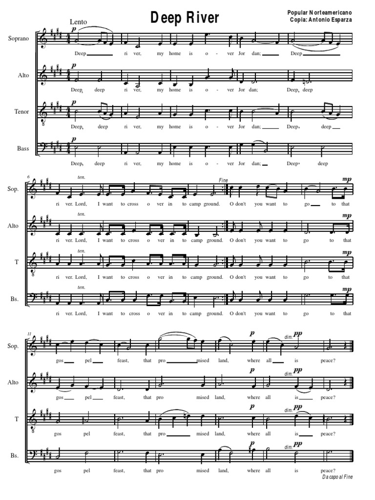 Deep River Lyrics and Score PDF | PDF