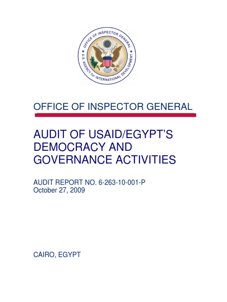 USAID/Egypt Democracy Audit Report 2009 | PDF | United States Agency ...