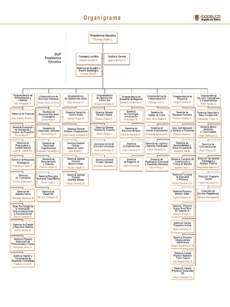 Organigrama Codelco | PDF | Bem-estar | Estilo de vida