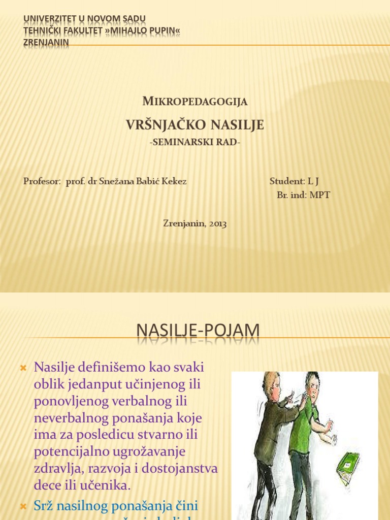 Vršnjačko Nasilje | PDF