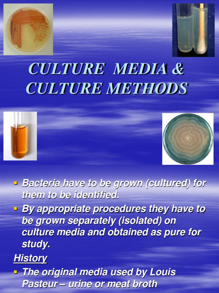 Culture Media & Culture Methods | PDF | Growth Medium | Microbiology