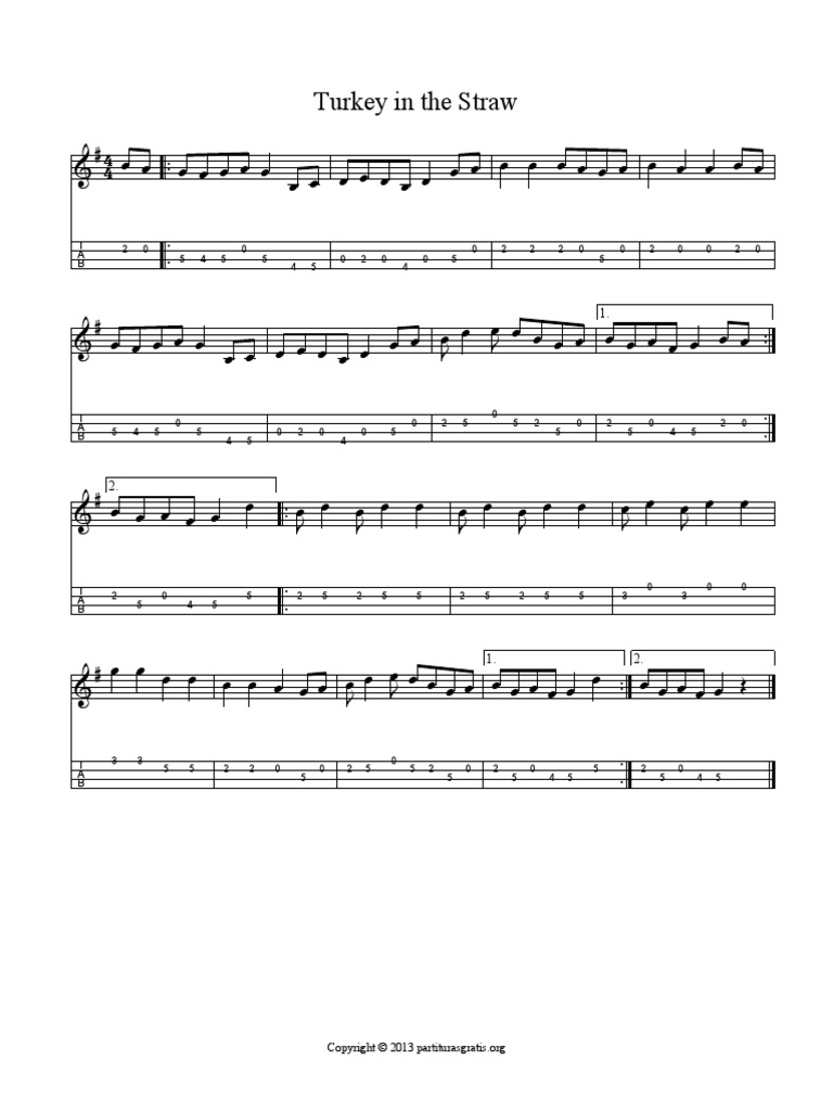 Turkey in the Straw Sheet Music | PDF