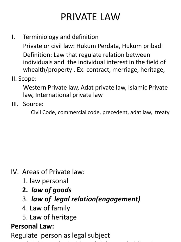 Overview of Private Law Principles | PDF
