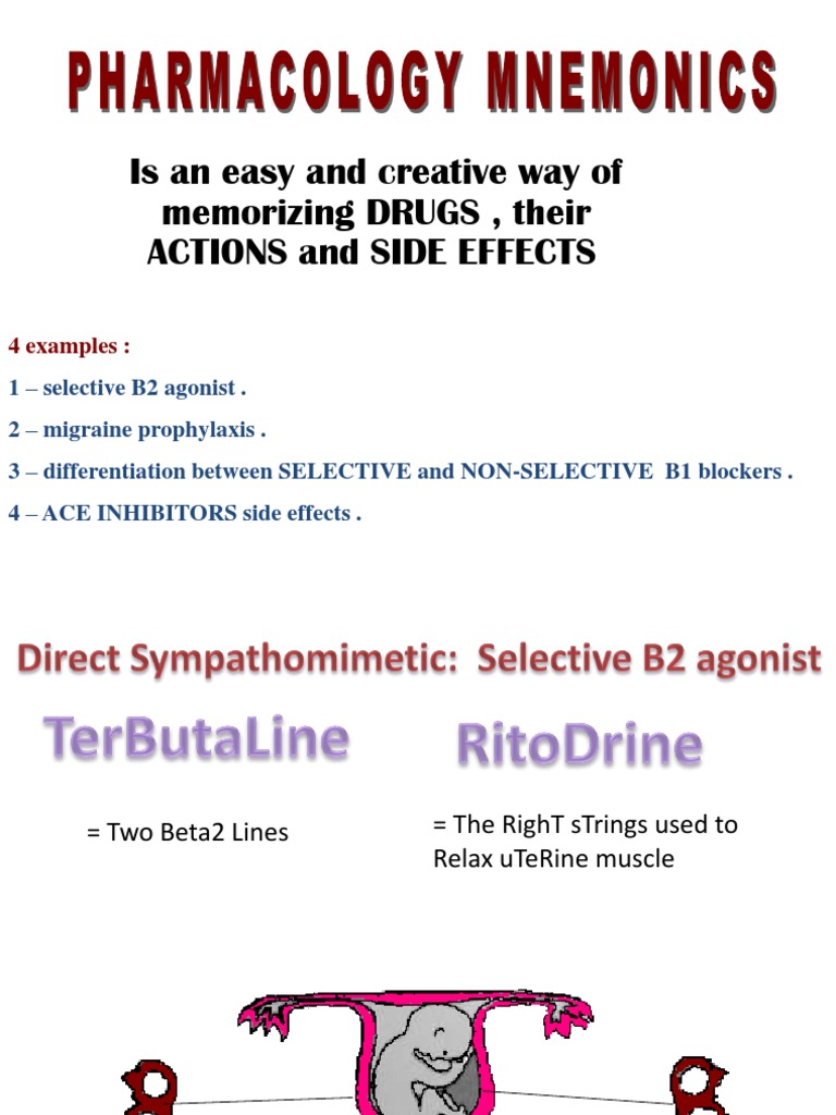 Pharmacology Mnemonics