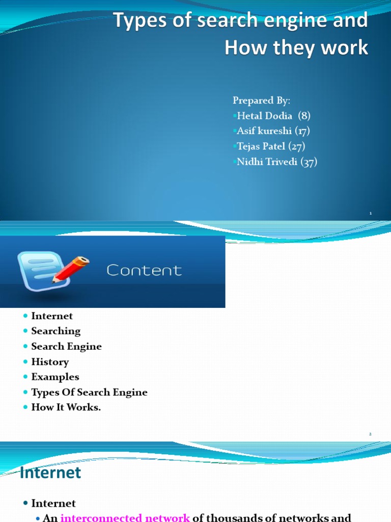 Types of Search Engines and How It Works | PDF | Web Search Engine ...