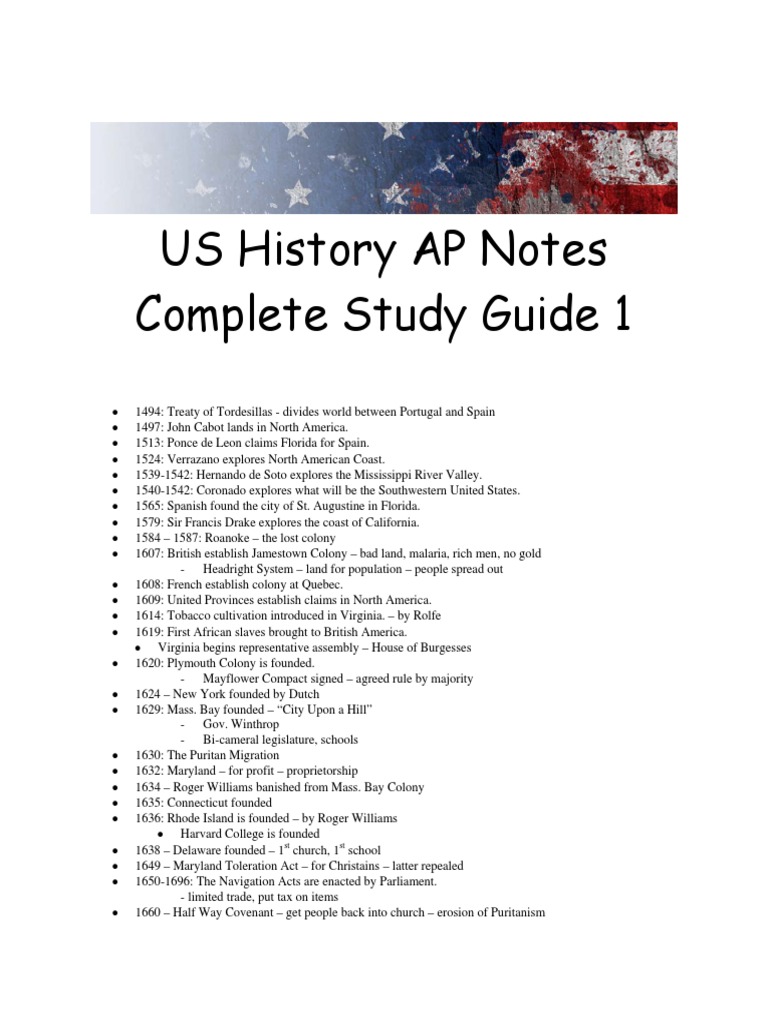 AP US History Study Guide | PDF | Thirteen Colonies | James Madison