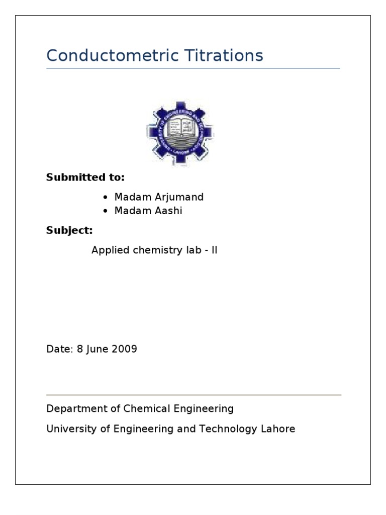Conductometric Titrations | PDF | Titration | Chemistry