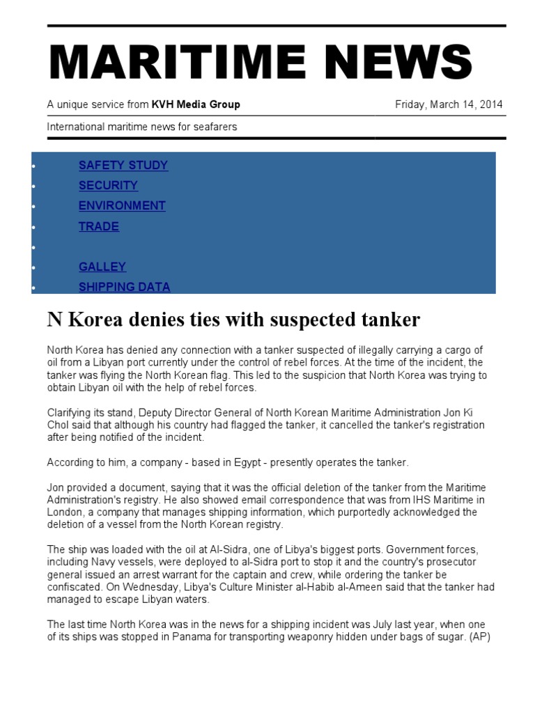 Maritime News 14 Mar 14 | PDF | Foods | Nature