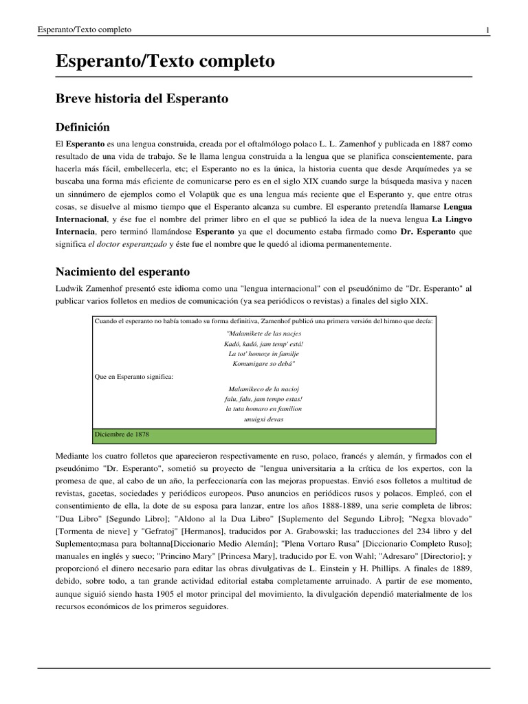 Esperanto - Texto Completo PDF | PDF | Plural | Idiomas