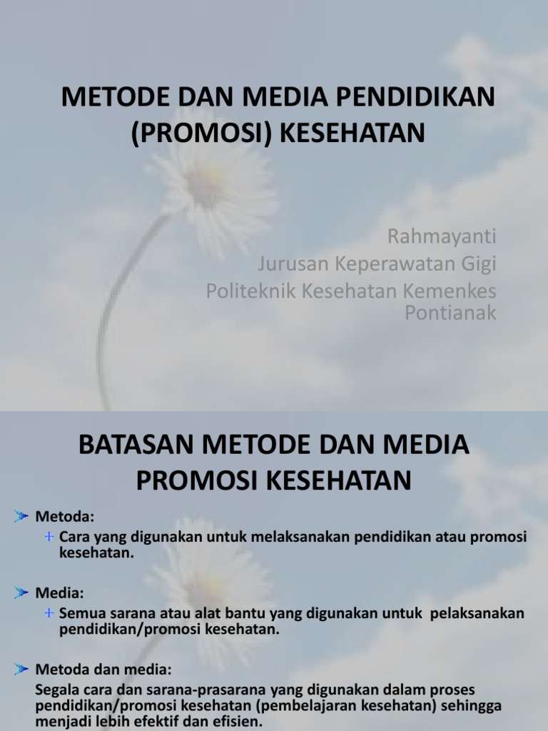 Metode Dan Media Pendidikan (Promosi) Kesehatan | PDF