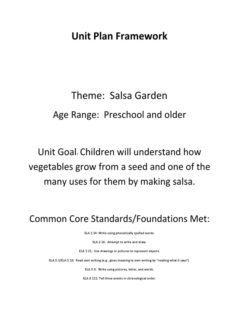 Unit Plan Framework 1 | PDF | Senses | Natural Environment