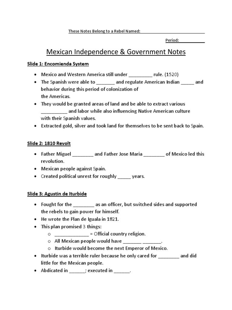 Mexican Independence & Government Overview | PDF | Mexico | 2nd ...