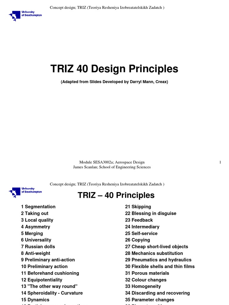 TRIZ 40 Principles | PDF | Phase Transition | Ultrasound