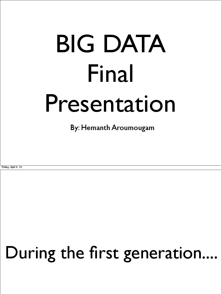 Big Data Final Presentation | PDF | Apache Hadoop | No Sql
