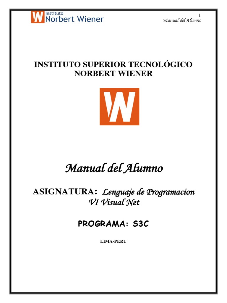 Lenguaje de Programacion Vi Visual Basic Net | PDF | .NET Framework | Entorno de desarrollo ...
