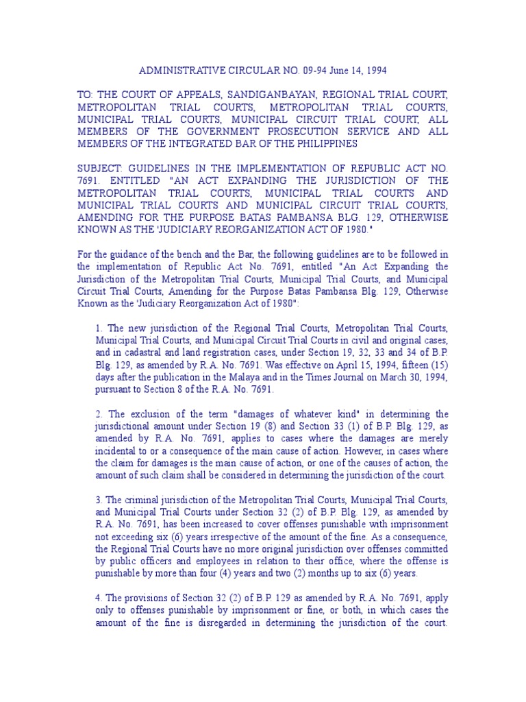 Guidelines for RA 7691 Implementation | PDF | Fine (Penalty) | Public Law