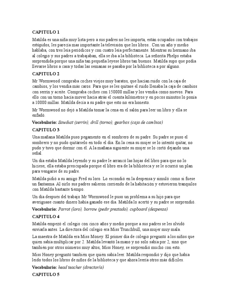 Resumen Matilda | PDF