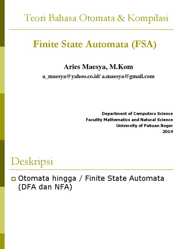 Finite State Automata (FSA) - TBO | PDF