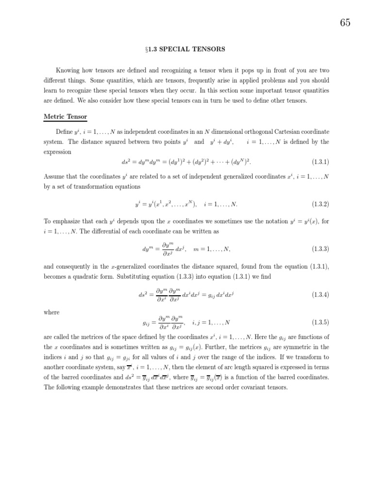 PART4 Tensor Calculus | PDF | Euclidean Vector | Tensor