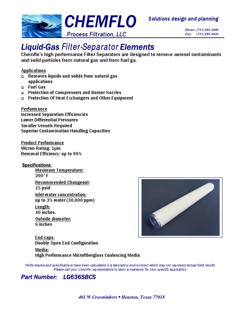 Liquid-Gas Filter Separator Solutions | PDF