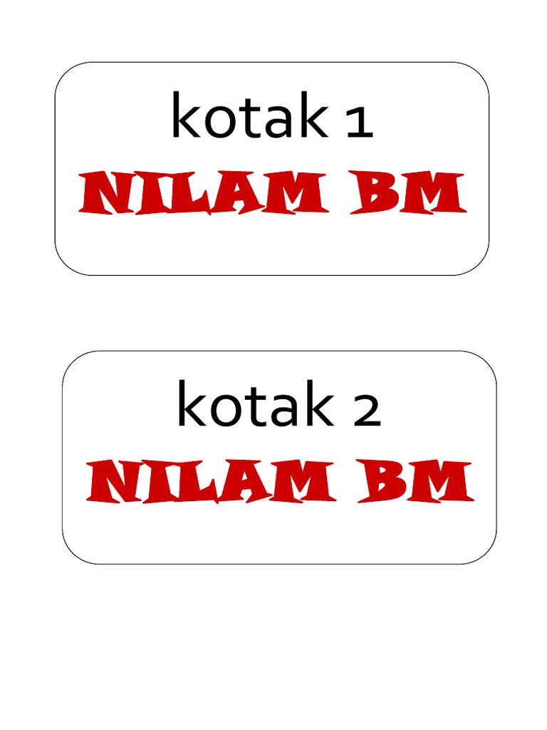 Label Kotak Nilam | PDF