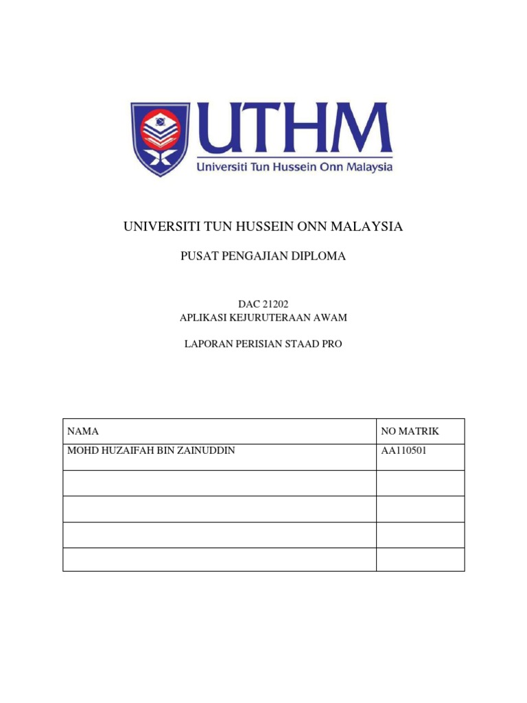Laporan Penggunaan Perisian STAAD Pro | PDF | Komputer | Teknologi ...