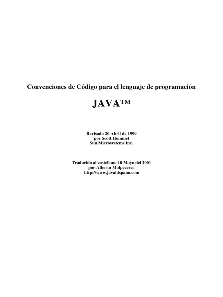 Convenciones de Codigo para Java PDF | PDF