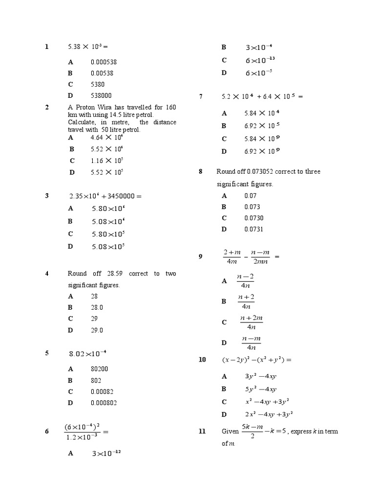Algebra & Standard Form | PDF | Mathematical Problem Solving ...