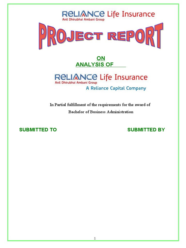Reliance Life Insurance Project | PDF | Insurance | Pension