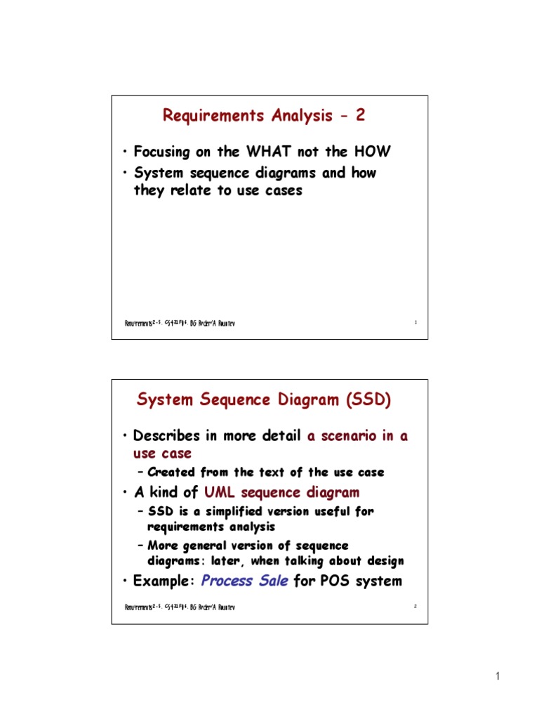 Requirements Analysis - 2: - Focusing On The WHAT Not The HOW - System Sequence Diagrams and How ...