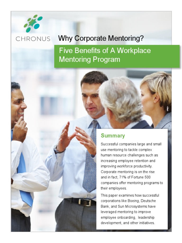 Why Corporate Mentoring?: Five Benefits of A Workplace Mentoring ...