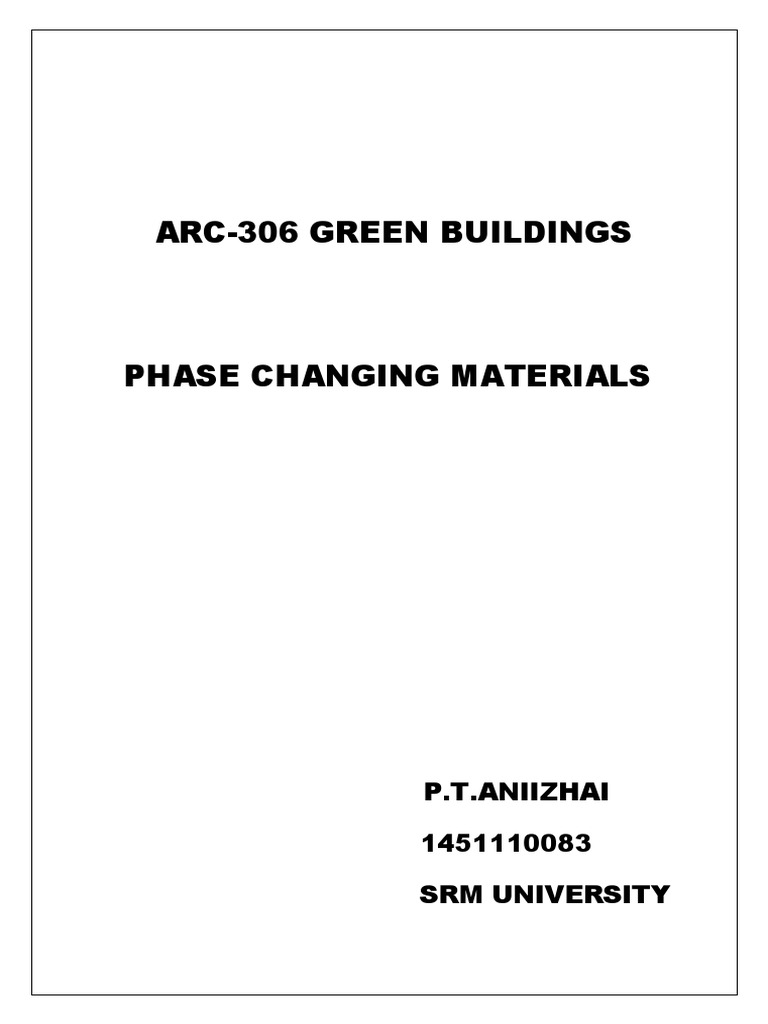 Phase Changing Materials | PDF | Heat | Thermal Insulation