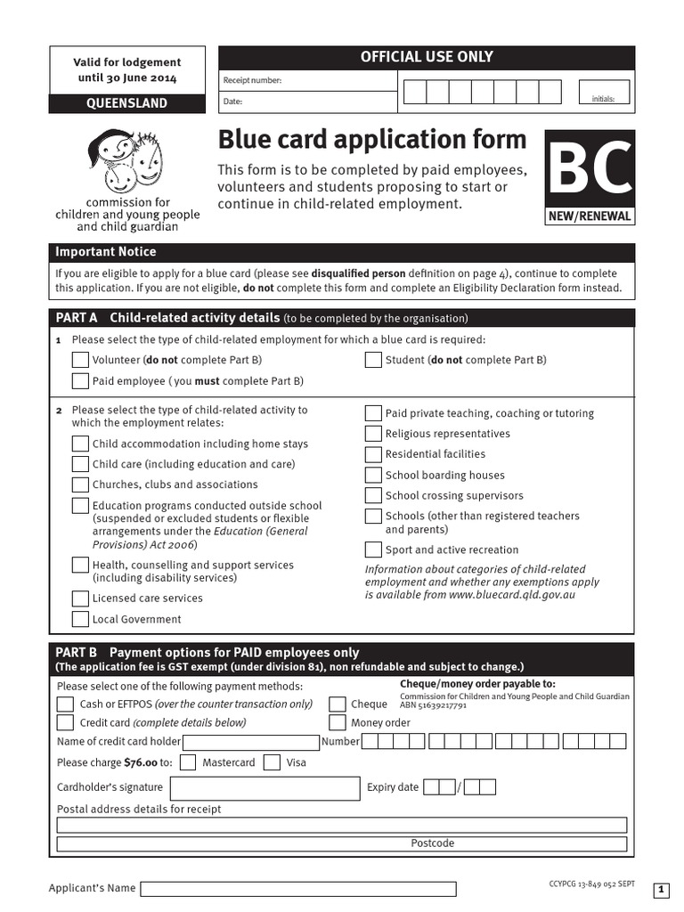 Blue Card Application Form | Download Free PDF | Identity Document ...