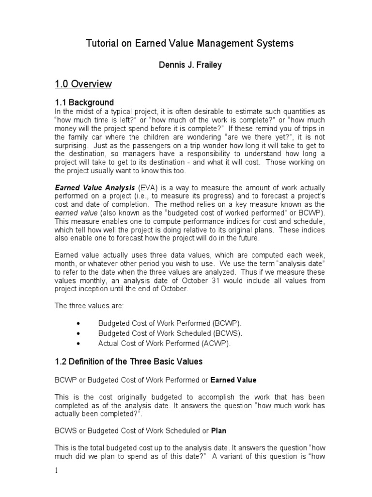 Earned Value Management Tutorial | PDF | Business