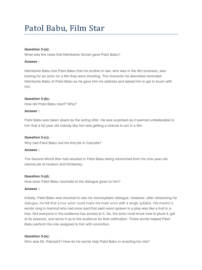 Patol Babu, Film Star | PDF | Leisure
